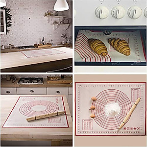 Extra Large, Thick Silicone Pastry Mat, Non-stick, Non-Slip, Baking mat, Dough Rolling Mat 24’’ (W) x 32’’ (L)