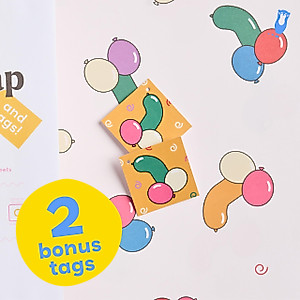 Funny Rude Gift Wrap Wrapping Paper Sheets for Best Friend Birthday, Women & Bachelorette Party, Willy Willies Balls (Ballooning Boys)