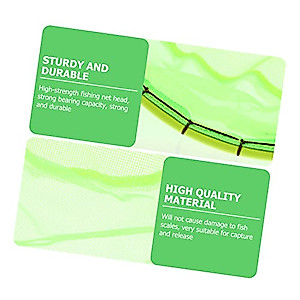 Tools 1pc Without Freshwater Mesh Green Bait Catcher Dip Fishing Saltwater Pouch Pole Net Accessory Head Bag Replacement Removable for Supplies Cm Handle Fluorescent Fishing Tool
