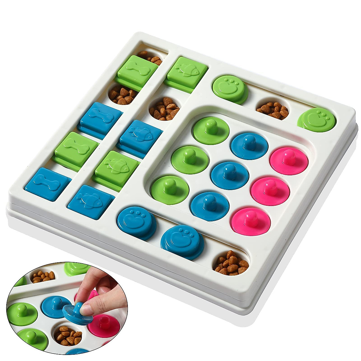 Smart Paws Interactive Pet Puzzle Toys (Level 2-3) Dog Slow Feeder,Dog Puzzle Feeder,Rabbit Toy… (Level 2)