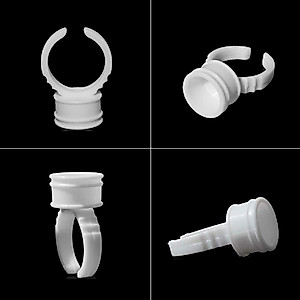 400pcs Tattoo Rings Disposable Ring Cups Glue Palette Holder Disposable Pigment Rings Plastic Makeup Rings for Nail Art Eyelash Extension