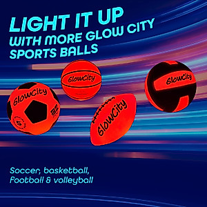 GlowCity Glow in The Dark Football - Light Up, Youth Size Footballs for Kids - LED Lights and Pre-Installed Batteries Included﻿