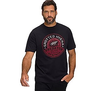 JP 1880 Menswear Big & Tall Plus Size L-8XL Spotted Hyena Print Tee Black XXXXXXX-Large 808951130