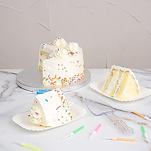 Restaurantware Pastry Tek 9.4 x 2.2 Inch Cake Server With Matches 1 Serrated Edge Dessert Server - Sliding Storage Compartment Disposable Clear Plastic Pie Server Matches Included