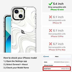 MOSNOVO Compatible with iPhone 13 Case, White Swirl [ Buffertech Impact ] Shockproof Protective Transparent TPU Bumper Clear Phone Case Cover Designed for iPhone 13 6.1"
