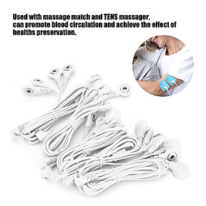 Sonew 10pcs DC 2.5mm 4 Button Electrode Wire Cable, Compatible Wires for Digital TENS Massage Machine
