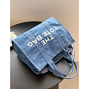 Tote Bag for Women, Travel Canvas Tote Bags for Women, Fashion Crossbody Bags Handbag Bag Casual Large Capacity for Office, Travel, School - BlueBlack