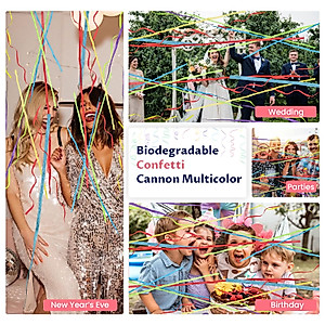Confetti Cannon 12Inch Multicolor confetti popper party streamer Biodegradable 12Pack Party Popper Streamer Shooters for Weddings Birthdays Graduations Baby Showers Christmas New Year Celebrations