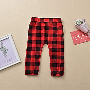 Baby Boy Half Birthday Outfit, Infant Buffalo Plaid Gentlemen Romper Bodysuit for 1/2 Birthday Party Cake Smash Clothes (Red, 6-9 Months)