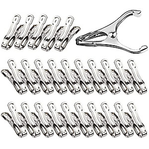 JULMELON 25 Pcs Greenhouse Clips,Stainless Steel Greenhouse Clamps,Heavy Duty Garden Clips with Large Open Strong Grip for Fixing Netting Cover Film,Season Plant Support Clips