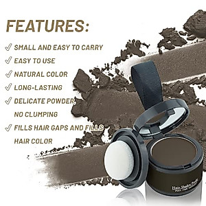 VOLLUCK Root Touch Up Hair Powder Root Cover Up Hairline Shadow Powder Stick, Root Touch Up Dark Brown for Thinning Hair for Women and Men, Bald Spots, Eyebrows, Beard Line, Dark-Brown
