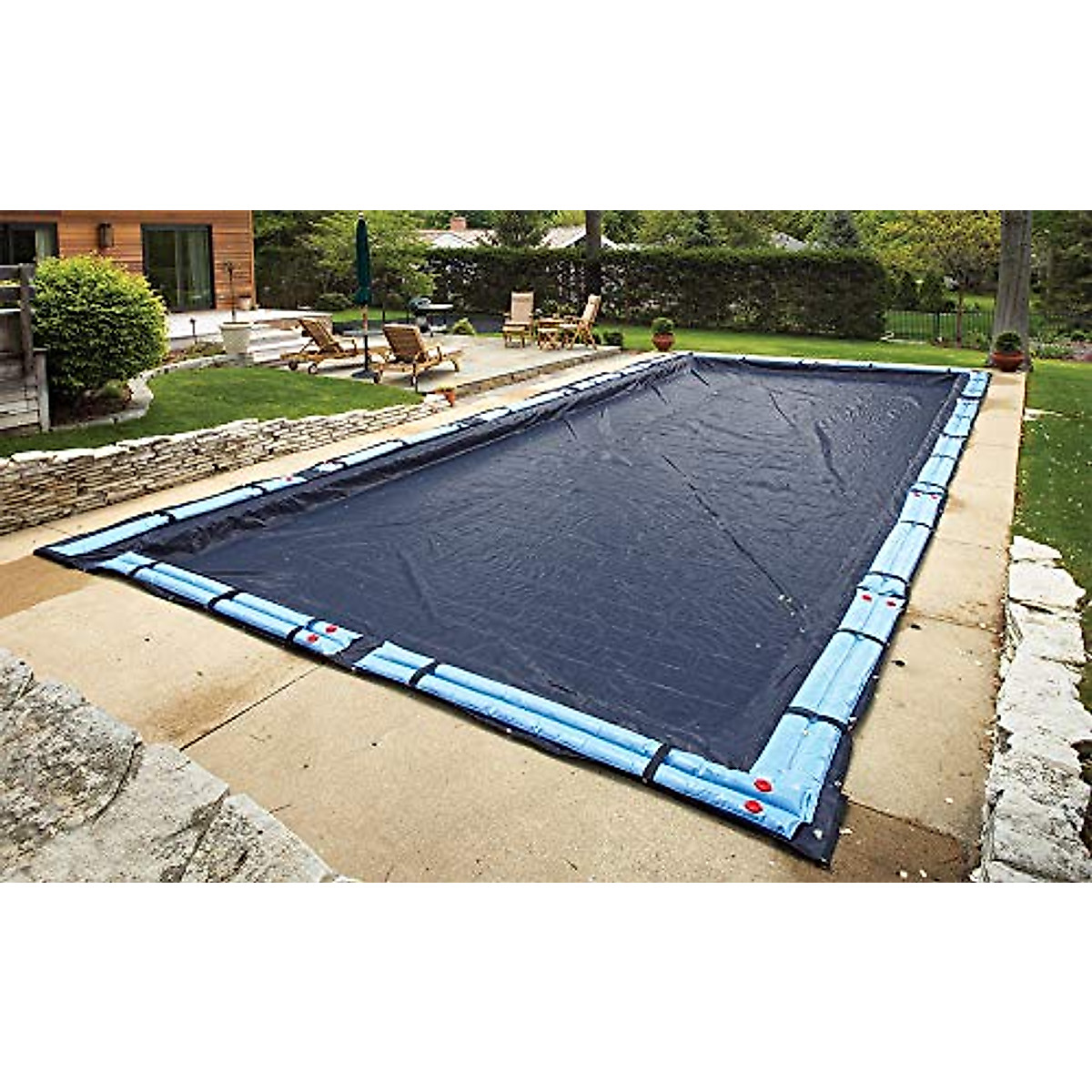 Blue Wave BWC752 Bronze 8-Year 20-ft x 40-ft Rectangular In Ground Pool Winter Cover,Dark Navy Blue