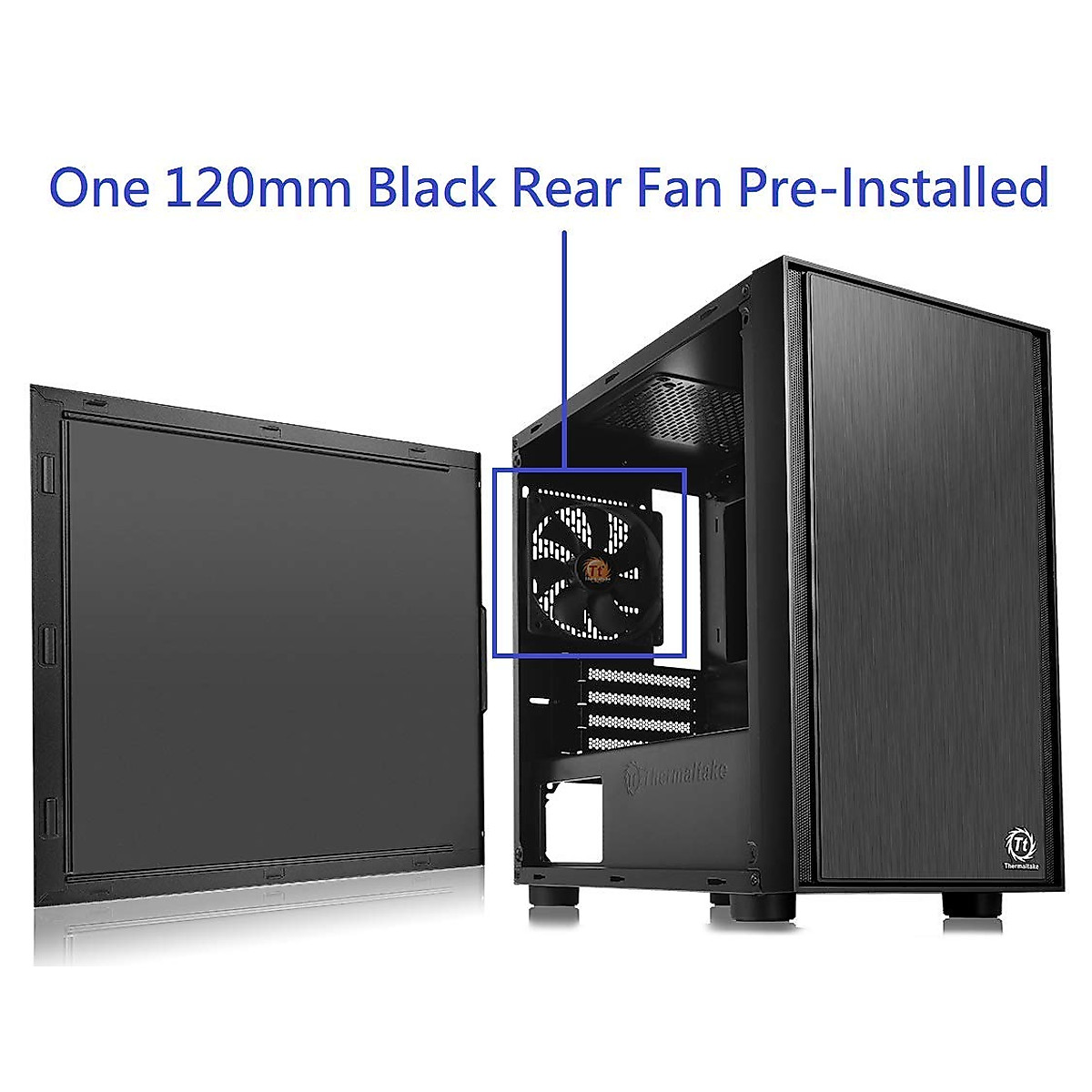Thermaltake Versa H17 Black Micro ATX Mini Tower Gaming Computer Case 2.0 Edition with One 120mm Rear Fan Pre-Installed CA-1J1-00S1NN-A0