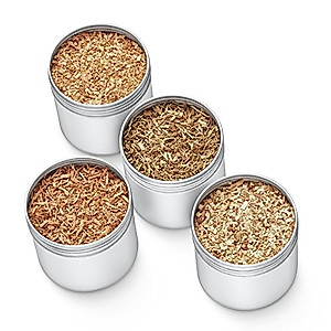 Breville PolyScience BSM600AWC Breville The Smoking Gun Pro Hickory, Mesquite, Applewood, and Cherrywood 4 Piece Woodchip Set, Brown