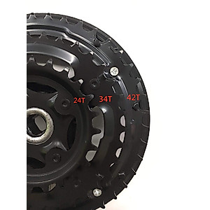 Lucky Josie MTB 170mm Crankset 42/34/24T Mountain Bike Chainset 170mm Crank Arm with Bicycle Bashguard Chainset for 21 24 27 Speed Bike