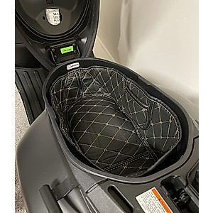 PRO-KODASKIN Motorcycle PU Rear Cargo Trunk Liner Pad Scooter Sitting Bucket Lining Mat for Vespa GTS300 GTS 300 HPE -Black（Italy）…