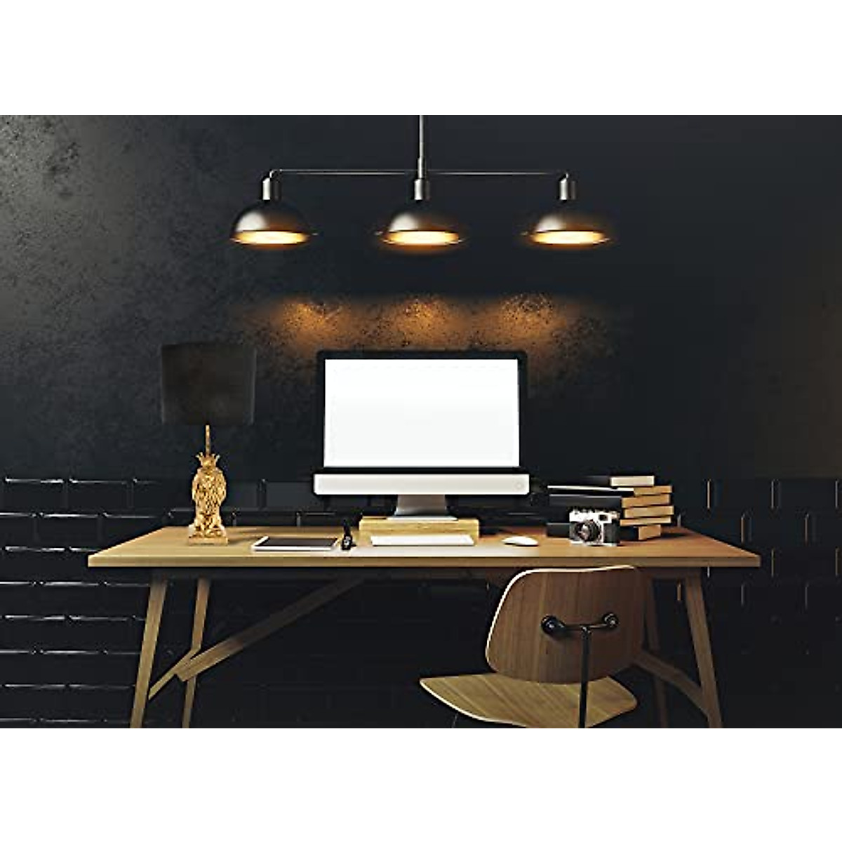 Creative Co-Op Lion Shaped Table Lamp with Black Shade