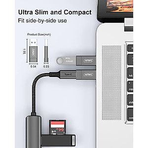 10Gbps USB C Female to USB Male Adapter 2 Pack, SAILLIN Zinc Alloy Double-Sided USB A to USB C Adapter with High-Speed Data Transfer & Stable Charging for Laptop, Charger, Power Bank, Quest Link- Grey