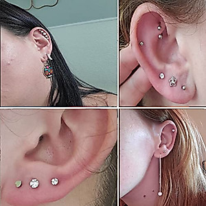 Yachy 7Pairs 16G 20G Cartilage Hoop Earring Cartilage Earring Stud for Women Barbell Piercing Stainless Steel Nose Lip Ring Daith Helix Conch Tragus Earring Piercing Jewelry, Metal, cubic-zirconia