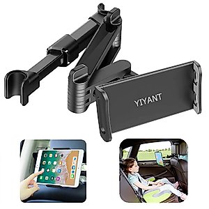 YIYANT Tablet iPad Holder for Car Headrest Mount, iPad Car Backseat Seat Holder Long Road Trip Travel Accessories Essentials for Kids Adults Fits All 4.7-11" cellphones iPad/Mini/Pro Galaxy
