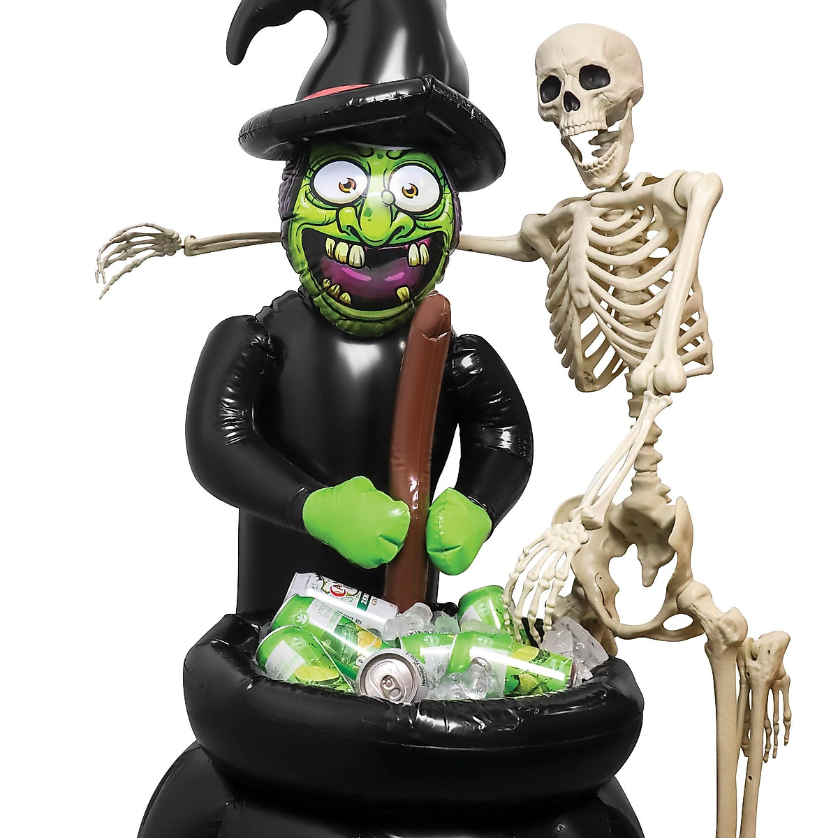 48" Inch Inflatable Witches Cauldron Candy Holder Bowl - Up to 72 Drink Beverage Cooler and Ice Chest Party - Inflables De Halloween Enfriador Candy Caldron