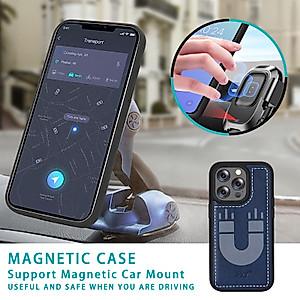 FYY Designed for iPhone 14 Pro 6.1 Case, [Compatible with Magsafe Charging] 2-in-1 Magnetic Detachable Wallet Phone Case with Card Holder Protective Cover for iPhone 14 Pro 6.1" 2022 Blue