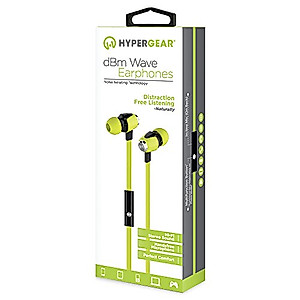HyperGear dBm Wave in-Ear Earphones with Microphone, Noise Isolation Earbuds w/Precision Bass Sound Compatible for iPhones, Galaxy, iPad/Tablets + Fits Most 3.5mm Jack [Green]