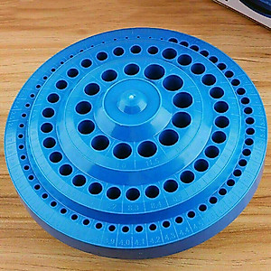 HomeSoGood Drill Bit Storage Holder Case 1-13mm Drill Bit Storage Box Round Shape Organizer Stand Household Rotatable Drill Rack(Blue)