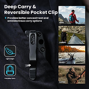 Kizer Amicus Pocket Knife, 2.95” Satin Nitro V Steel Blade EDC Knife, FRN Handle Camping Folding Knife with Reversible Deep Carry Clip, Cool Knife for Men Women Gift L3002M4