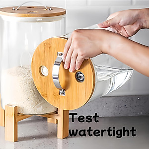 Rice Storage Container, Sealed 10 Lb Dry Food Grain Storage Container Rice Dispenser Portable Handle with Sprue for Flour Pasta Cereal and Baked Pet Dog and Cat Food Containers