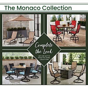 Hanover Monaco 7-Piece Patio Dining Set with 6 PVC Swivel Rockers and Tempered Glass Rectangular Dining Table, Rust and Weather Resistant Aluminum Outdoor Dining Set for 6