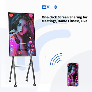 Smartboard, Tiburn HUB 55" S2 4K UHD Rotating Adaptive Nano Capacitive Smart Writing Board with Screen Mirroring from Android and iOS for Conference Live Streaming Home Advertising Display