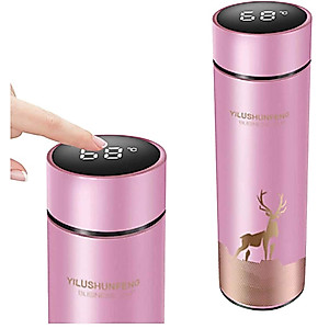 Coffee thermos,Coffee bottle,Tea Infuser Bottle,Smart Sports Water Bottle with LED Temperature Display,Double Wall Vacuum Insulated Water Bottle, Stay 12 hours of hot or cold water (D)