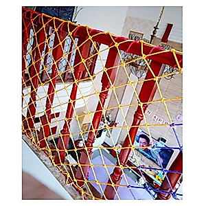 MAGFYLY Banister Guard net Child Safety Net Stair Fall Protection Netting Balcony Protection Nets Indoor and Outdoor Fence Net Yellow Nylon Rope Net Climbing Net Garden Decorative Fence Net 2x3m