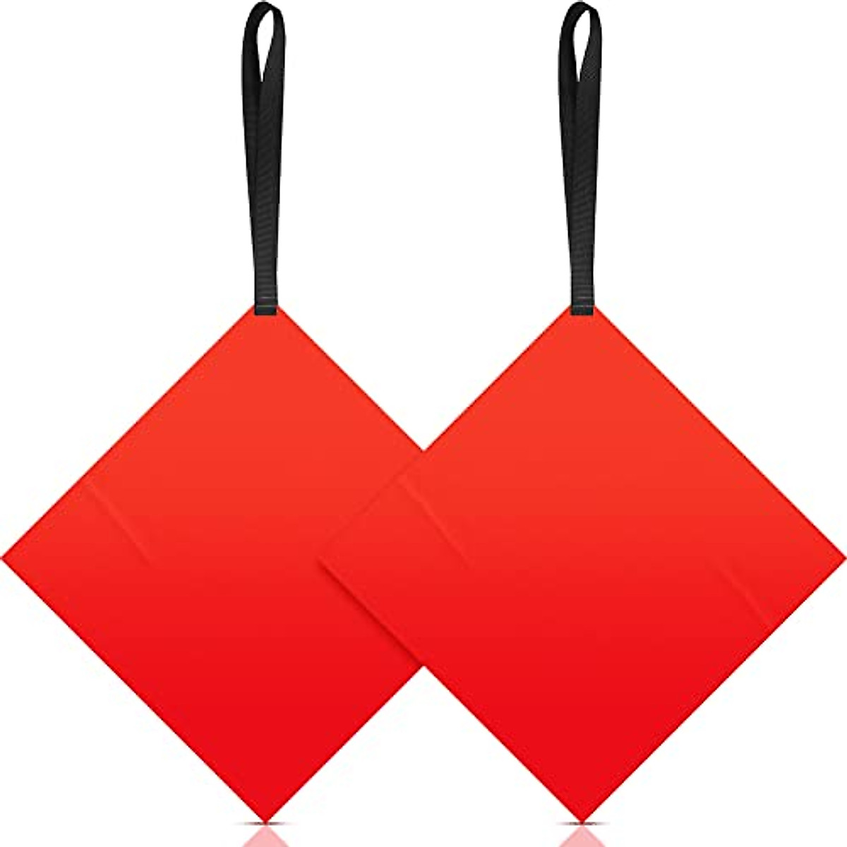 Oudain 2 Pieces Kayak Tow Flag Red Safety Flags Hooked Kayak Flag for Kayak Sup Canoes Towing Truck Boat Trailer Safety Warning Accessories Kit