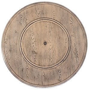 Fire Sense 62739 Thatcher Woodgrain Aluminum Convertible Gas Fire Pit Table 55,000 BTU Outdoor Portable with Fire Bowl Lid, Nylon Weather Cover & Clear Fire Glass - Driftwood Finish - Round - 42"