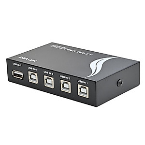 OLLGEN 4 Port USB 2.0 Sharing Manual Switch Box Hub 4 PCS Share Switcher 1 USB Device for Printer Scanner Camera Keyboard (4 Port)