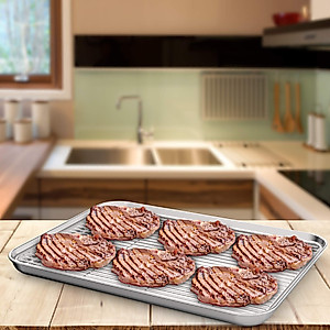 Medium Stainless Steel Cooking Rack Set 3, Large Baking Rack Pack of 3, for Cooling Baking Roasting Grilling Drying, Rectangle 11.6 x 9 x 0.6 Inch Toaster Oven, Oven & Dishwasher Safe