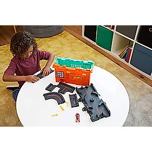 Hot Wheels City Town Center Play Set Idea for Ages 4 to 8 Years 2-Sided with Mechanic Shop, Roundabout, Street Lights Connects to Other Sets