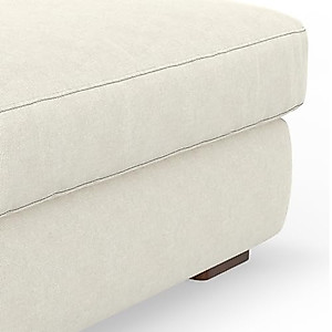 SIMPLIHOME Charlie Left-Facing Sectional Sofa in 100% Recycled Polyester Tightly Woven Performance Fabric, Cream, 122-inches Wide, Handcrafted Contemporary Style L-Shaped Couch with Chaise