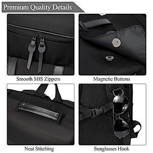 VASCHY Backpack for men, Vintage Water Resistant Daypack Rucksack College School Backpack with Padded 15.6 inch Laptop Compartment