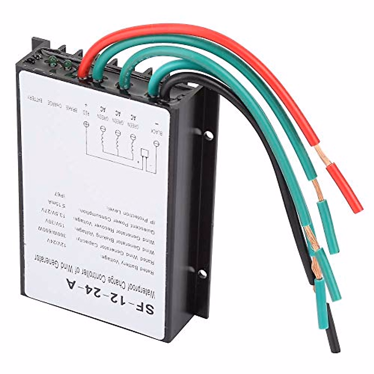 Fafeicy Wind Turbine Controller, SF-12-24-A 12V/24V Waterproof Wind Turbine Generator Charge Controller Regulator, Dynamo for Solar Street Lights, Courtyard Lights