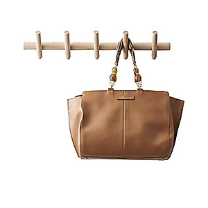 HOMEAMY Wood Coat Rack Modern Wall Mounted Hat and Towel Hanger Wooden Hooks Robe Racks with Pegs for Bedroom Bathroom and Entryway Durable, Easy Assembly, Classic Design (5 Hook)