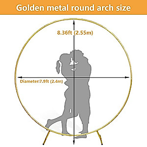 Arch Stand Backdrop,7.9FT Wedding Arch for Ceremony with Carrying Case Easy to Store and Carry, Round Backdrop Stand for Birthday Graduation Retirement Halloween Christmas Function Party Supplies