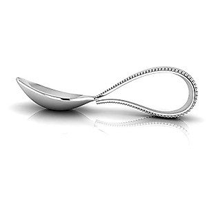 MiZa Sterling Silver Beaded Loop Spoon Fork Set