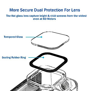 FINEST+ 60M Waterproof Housing Case for GoPro Hero 11/Hero 10/Hero 9 Black Diving Protective Housing Shell with Bracket Accessories for Go Pro Hero11/10/9 Black Action Camera