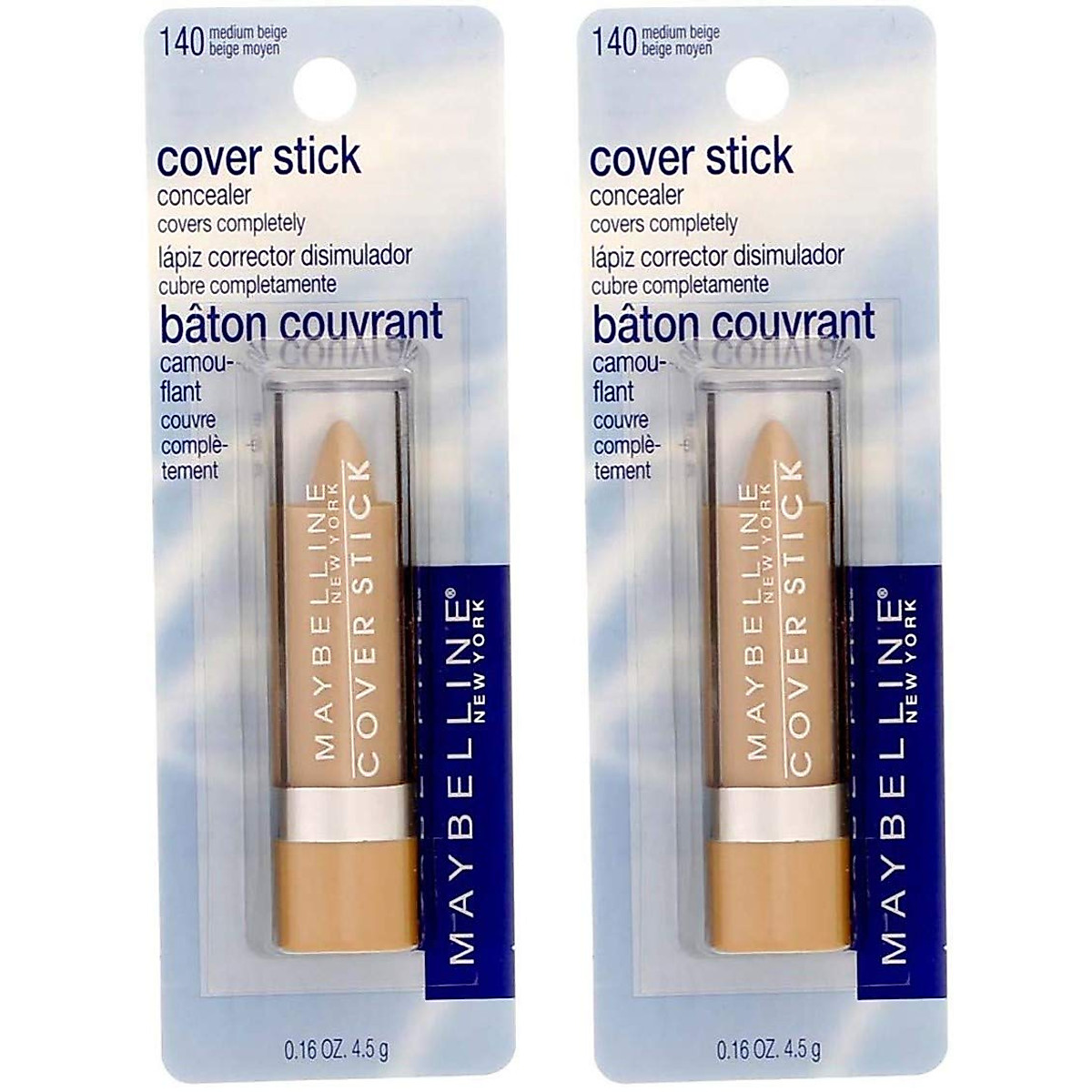 Maybelline Cover Stick Concealer - Medium Beige, Medium (Pack of 2)