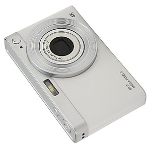 Digital Camera, 2.88 Inches IPS 4K Video Output 16X Zoom Digital Zoom Camera 50 MP for Travel (White)