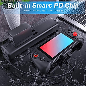 OIVO Controller Compatible with Nintendo Switch Handheld Mode, with Buit-in Upgraded PD Chip, Comfortable & Ergonomic Controller with 6 Gyro Axis, Double Motor Vibration (Renewed)