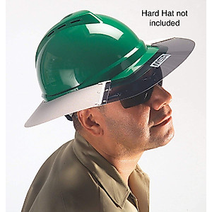 MSA 697410 V-Gard Sun Shield - Standard V-Gard Hat/Full Brim Attachment, Polyurethane Brim Extender, Smoke-Tinted Lexan, Added Sun & Heat Protection, Reusable & Replaceable Hard Hat Accessory
